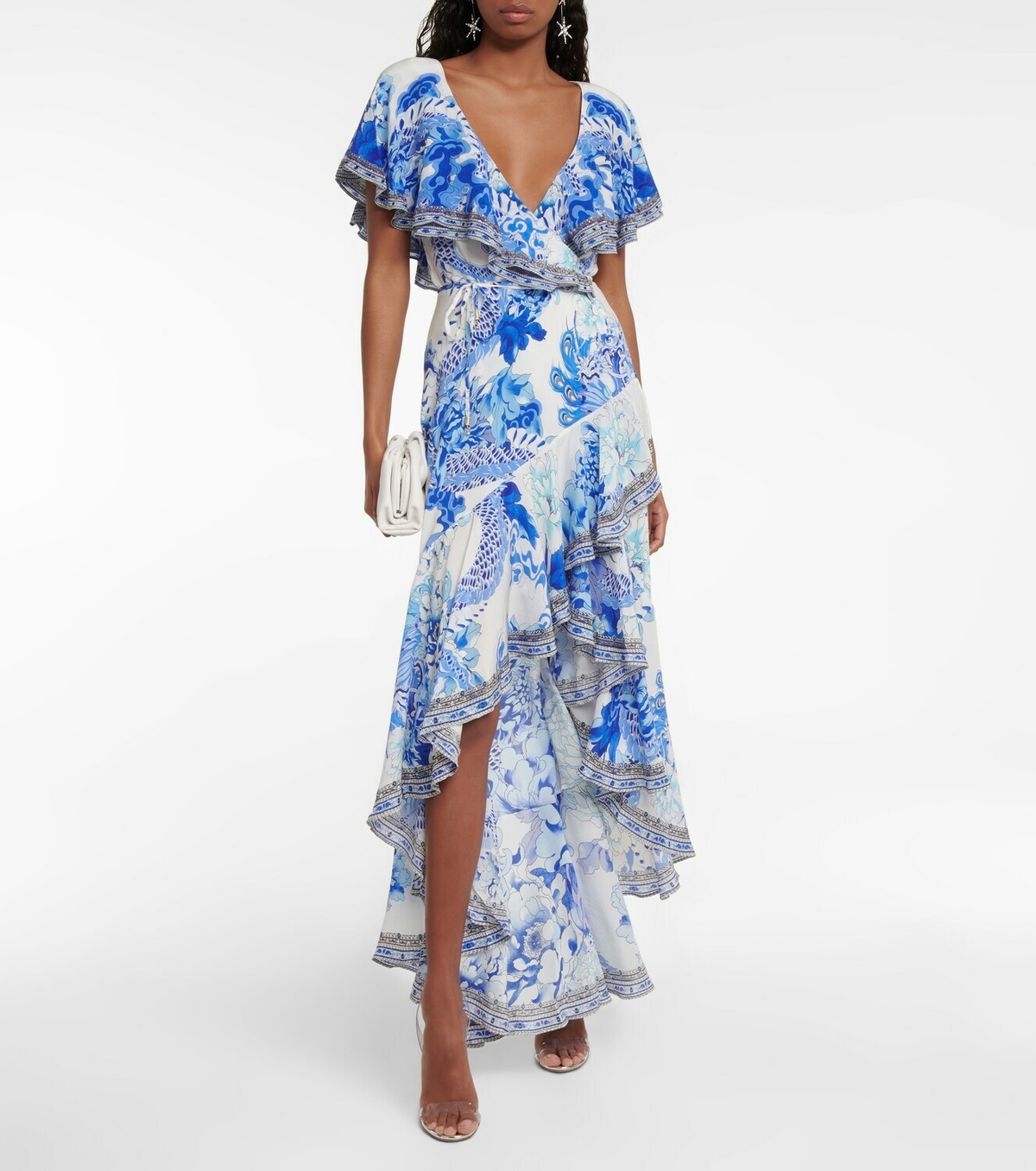 Camilla Floral frilled silk maxi dress Camilla