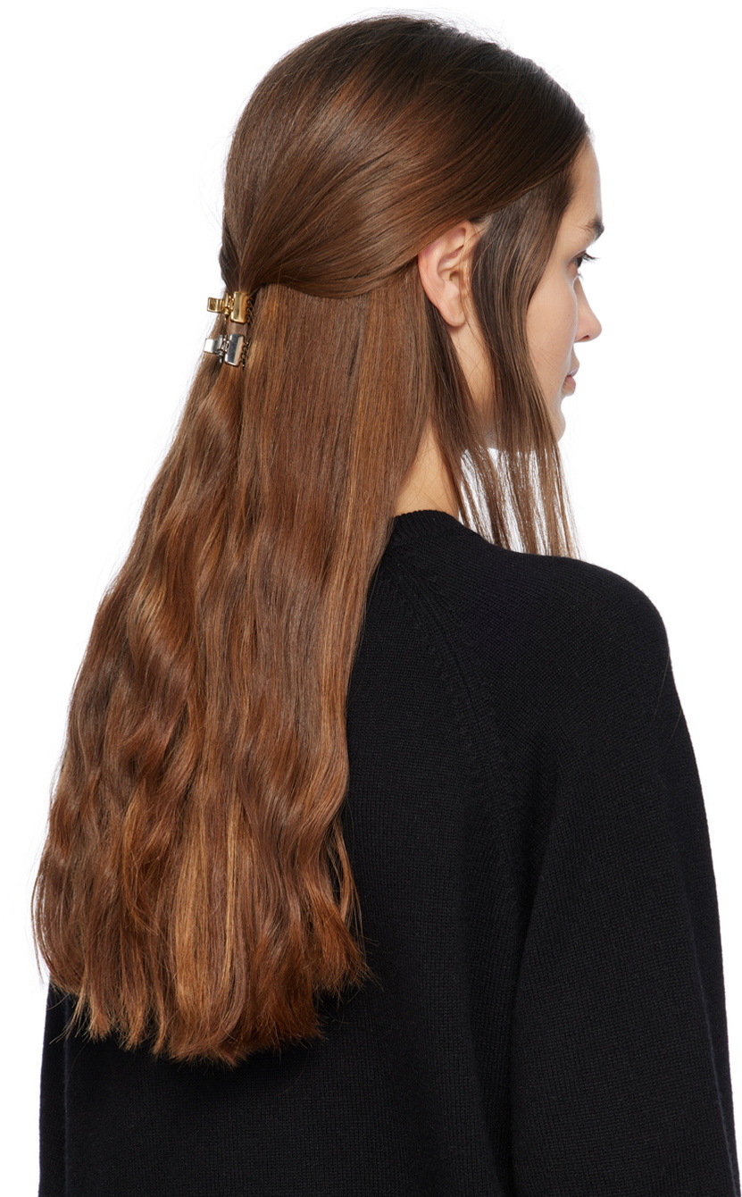 Givenchy Gold & Silver 4G Small Hair Clip Set Givenchy