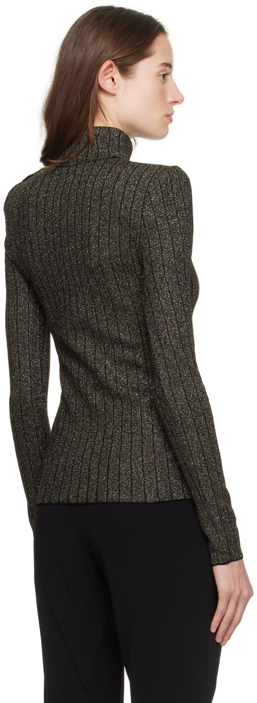Balmain Black & Gold Ribbed Turtleneck Balmain