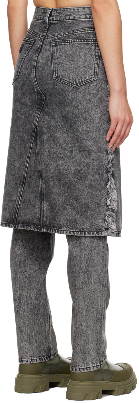 GANNI Gray Layered Jeans GANNI