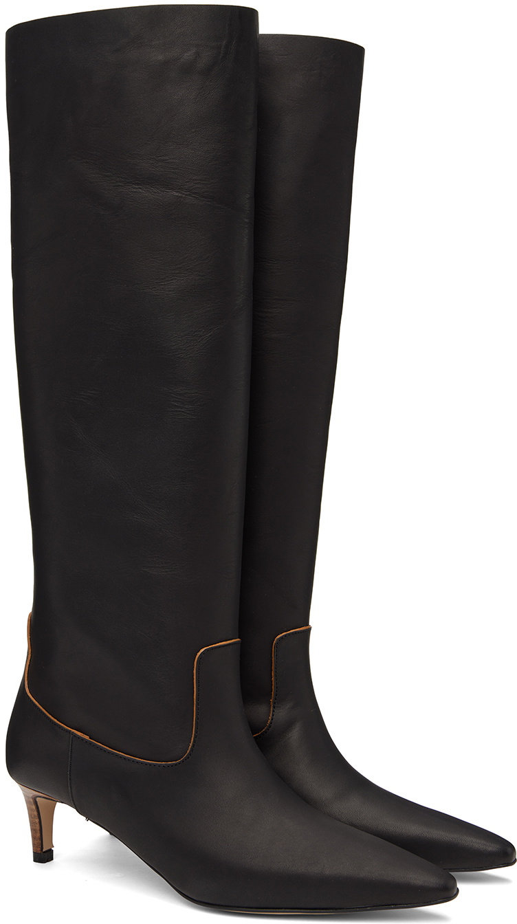 COMME SE-A SSENSE Exclusive Black Luxe Western Tall Boots