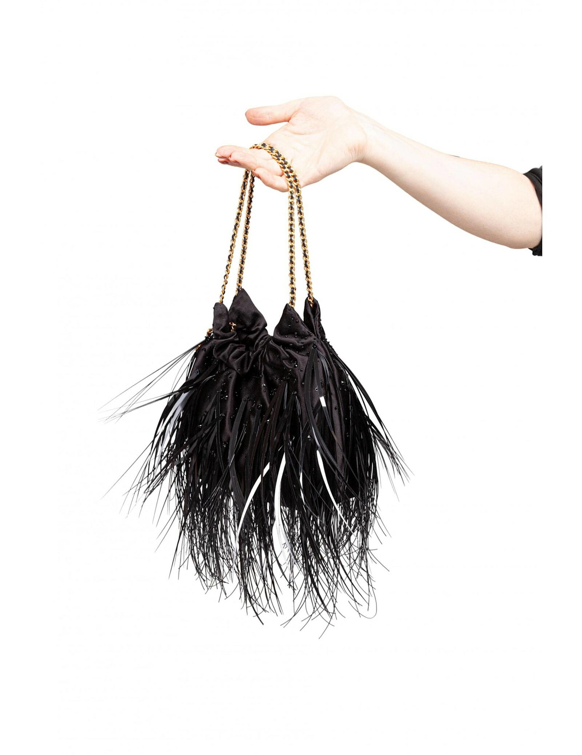 Tory Burch Fleming Mini Hobo Fabric Bag With Feathers And Beads Tory Burch