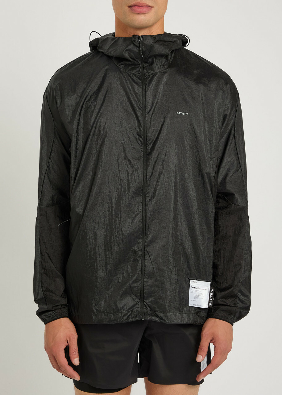 Satisfy Hooded Pertex Diamond Fuse Jacket Black Satisfy