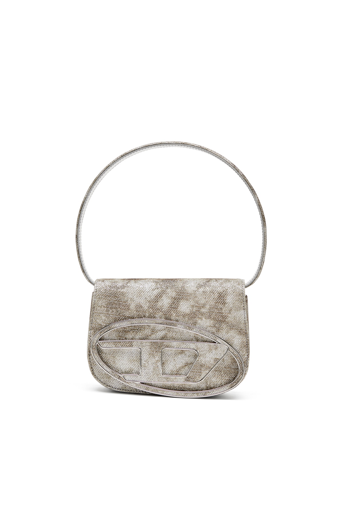 Diesel Iconic shoulder bag in shimmer fabric - Shoulder Bags Womens in Green Diesel
