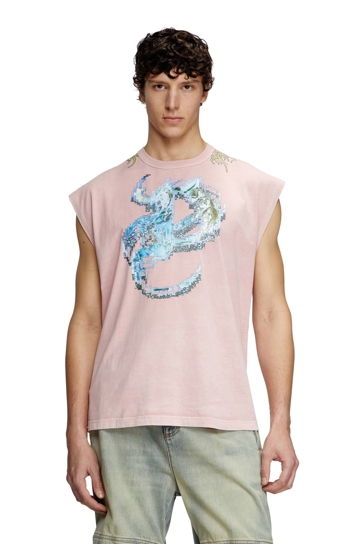 Diesel Tank top with tattoo graphics - T-Shirts Mens in Pink Diesel