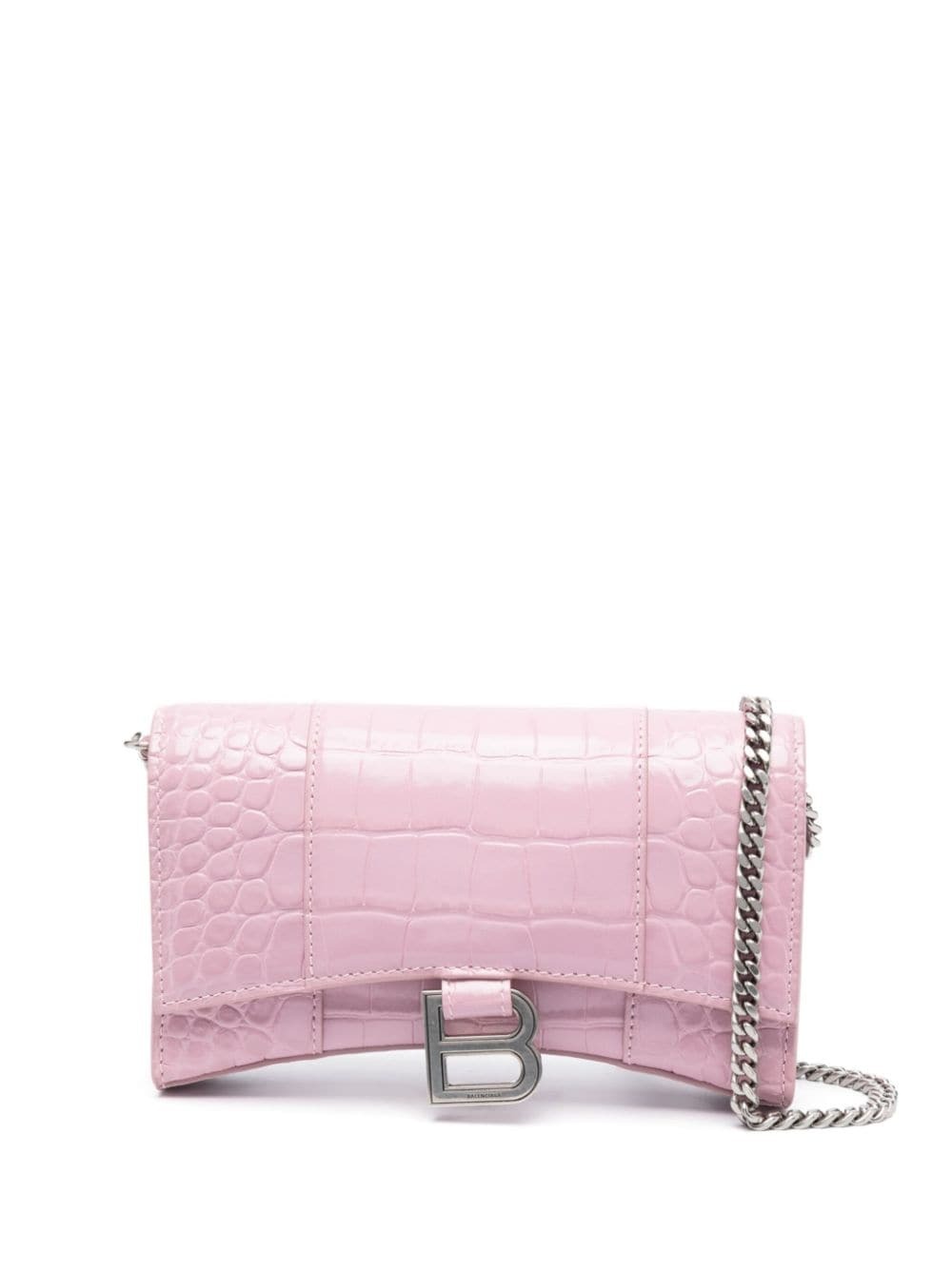 BALENCIAGA - Hourglass Leather Wallet On Chain Balenciaga