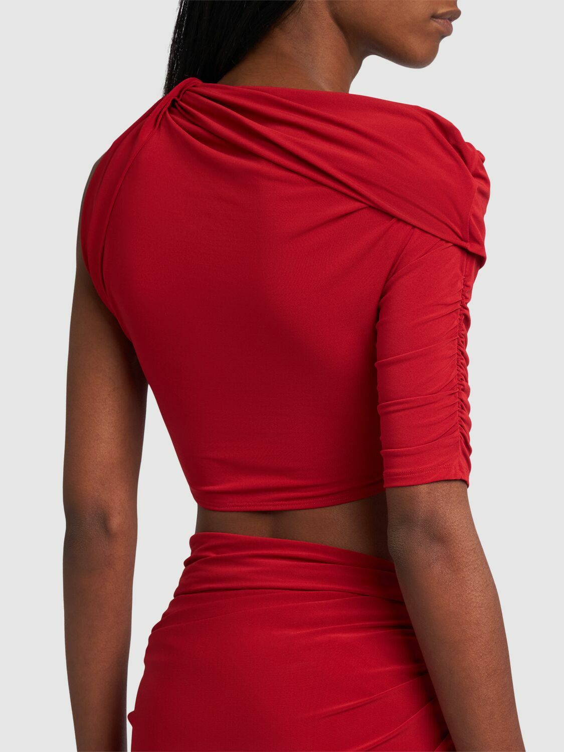 JACQUEMUS Le Haut Drapeado Jersey Crop Top Jacquemus