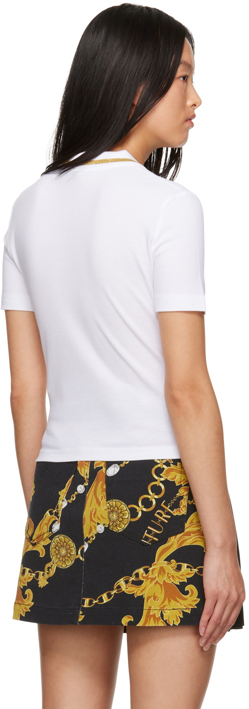 Versace Jeans Couture White V-Emblem Polo Versace