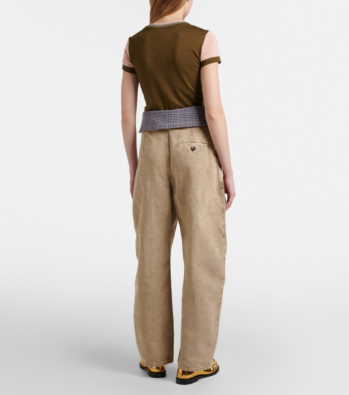Loewe Wool-trimmed barrel-leg jeans Loewe