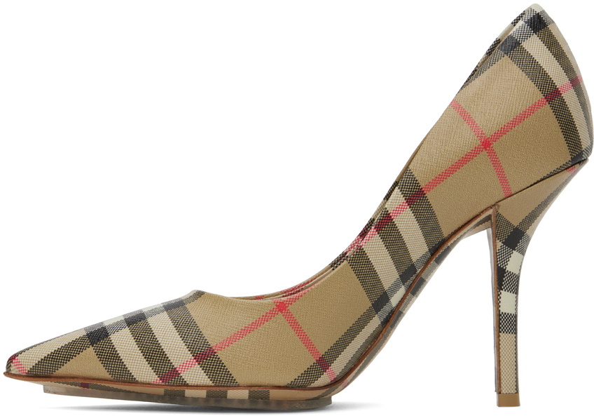 Burberry Beige Check Heels Burberry