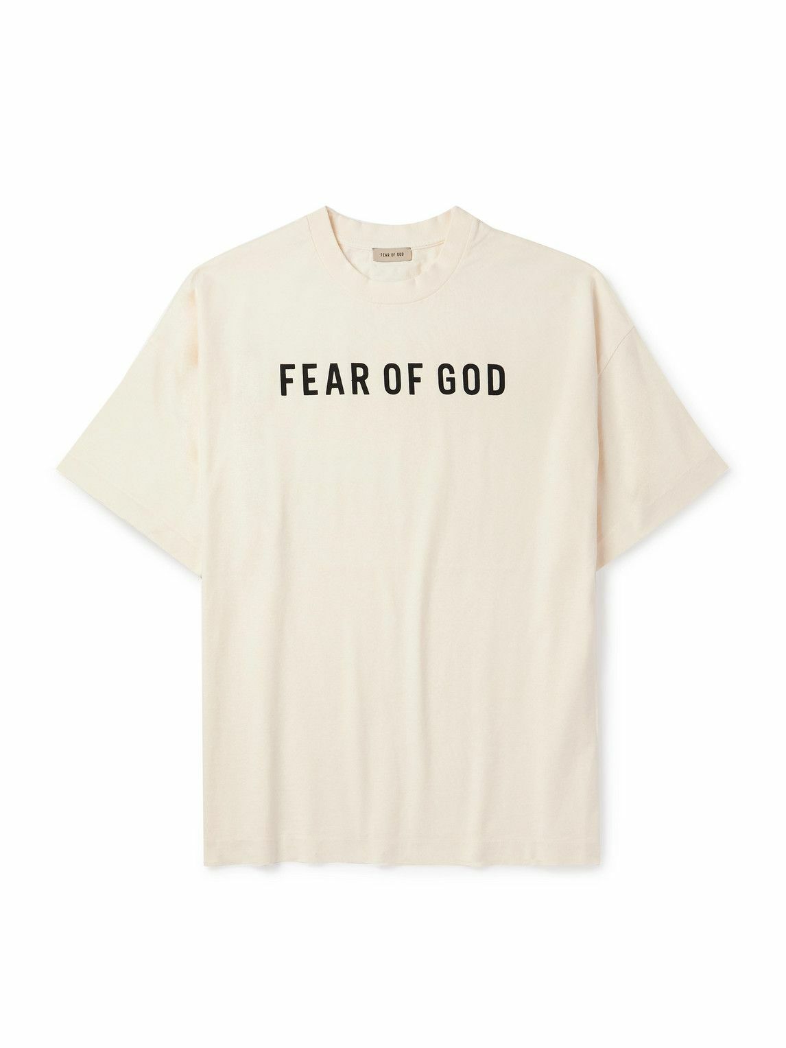 Fear of God - Oversized Logo-Print Cotton-Jersey T-Shirt - Neutrals ...