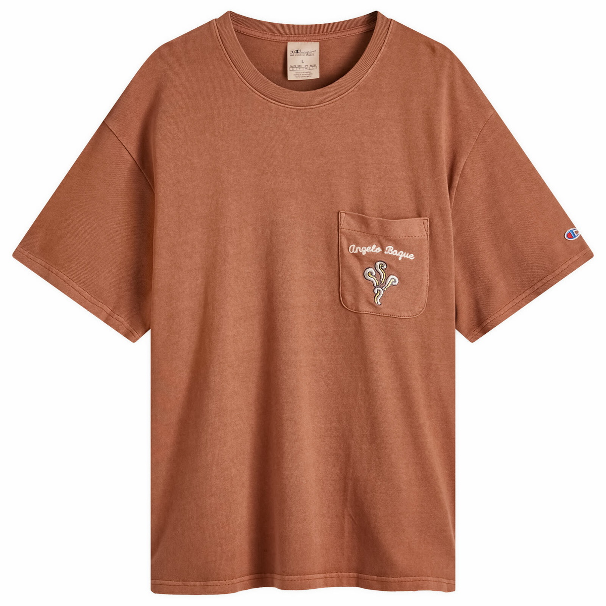 Champion Men's x Angelo Baque Pocket T-Shirt in Vintage Chestnut Red ...