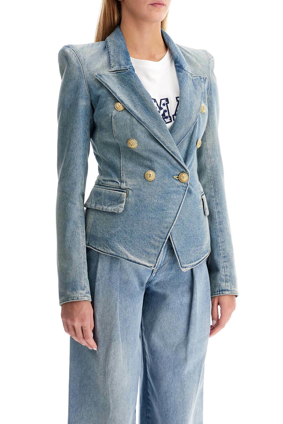 BALMAIN denim jacket with embossed buttons Light blue Balmain