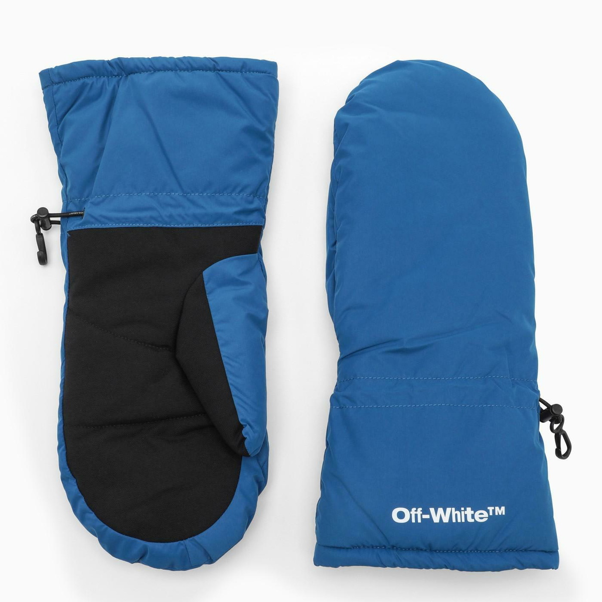 Off-White Blue Ski Mittens With Logo Off-White