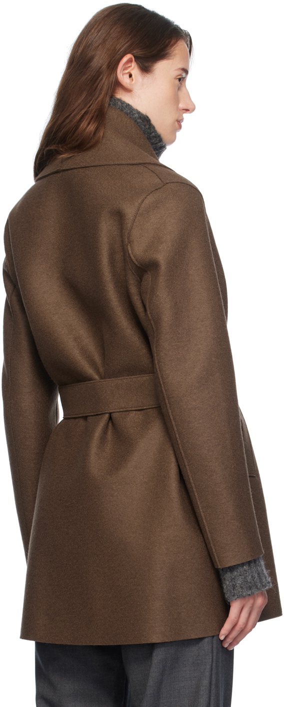 Harris Wharf London Brown Belted Jacket Harris Wharf London