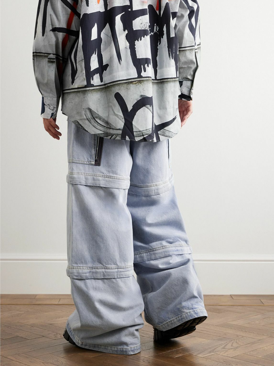 VETEMENTS - Transformer Wide-Leg Convertible Jeans - Blue Vetements