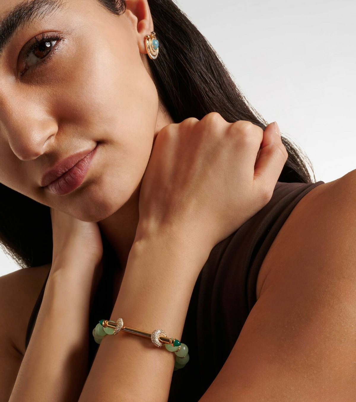 Ananya Chakra 18kt gold bracelet with gemstones Ananya