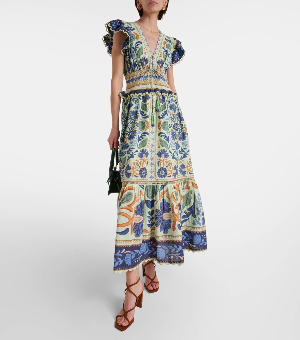 Farm Rio Ocean Tapestry cotton maxi dress Farm Rio